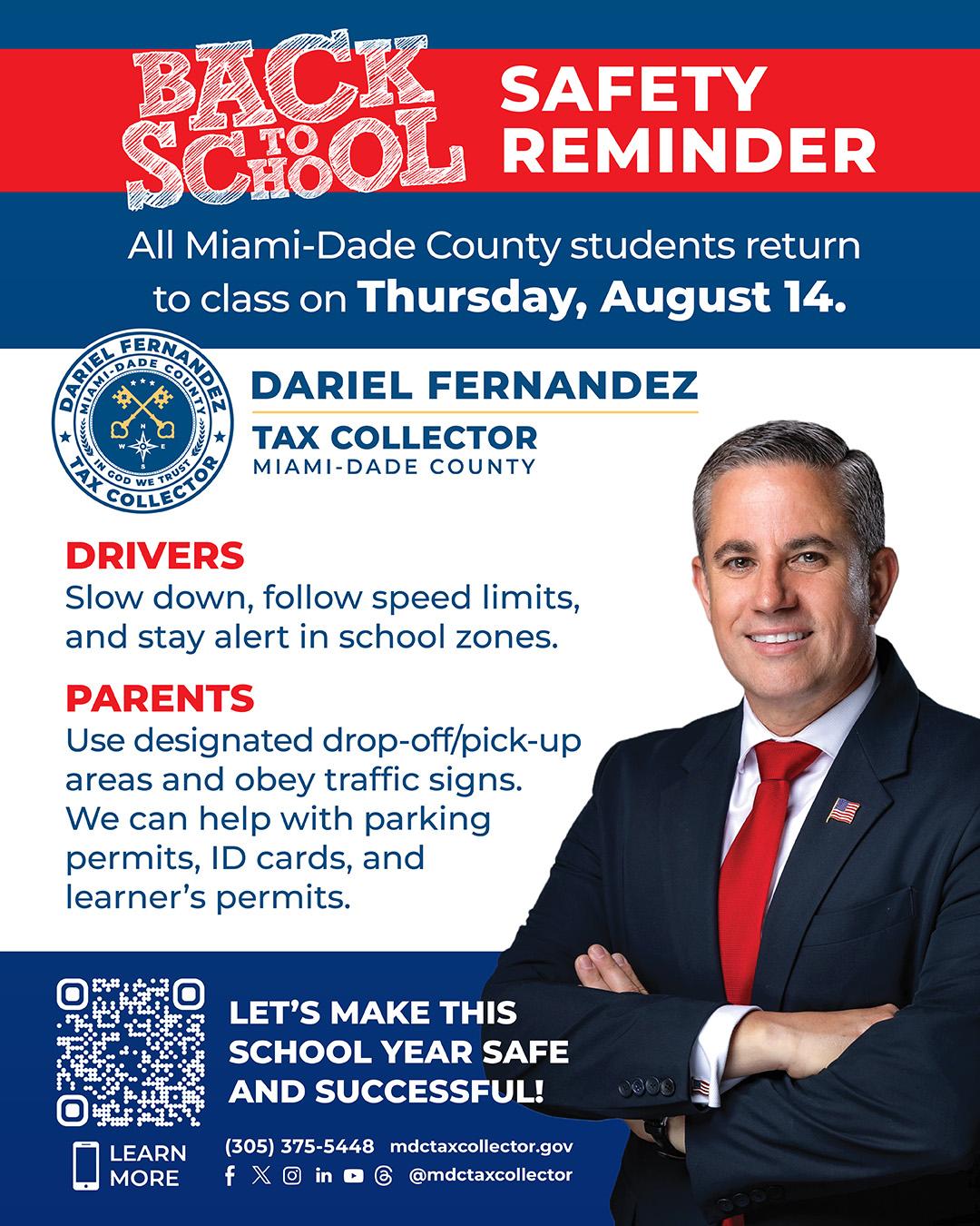 Miami-Dade County Tax Collector Dariel Fernandez Urges Safety as ...